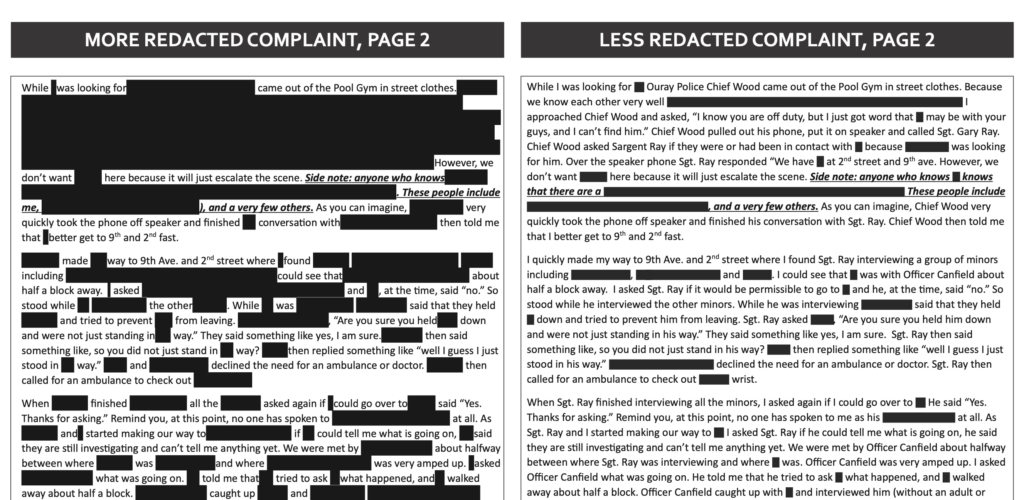 City releases less-redacted version of police complaint - News